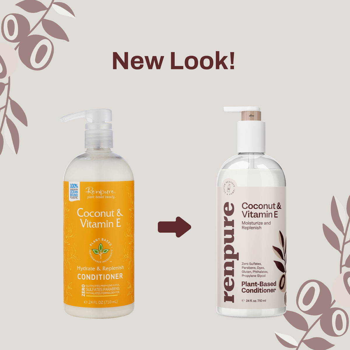 Coconut & Vitamin E Moisturize and Replenish Conditioner | Renpure