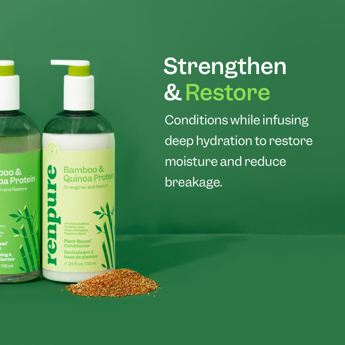Bamboo & Quinoa Strengthen and Restore Conditioner | Renpure
